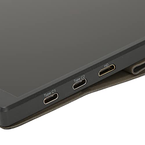 Portable IPS Screen FHD IPS Screen Small High Sensitivity Monitor 1920x1280 Builtin Speakers with PU Leather Gaming Case