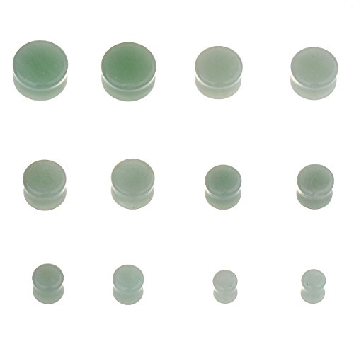 IPINK-18 Pieces Natural Stone Ear Plugs Kit Saddle Stretchers Expander Set 2G-16mm Piercing Gauges (Style 2-14mm (9/16 Inch))