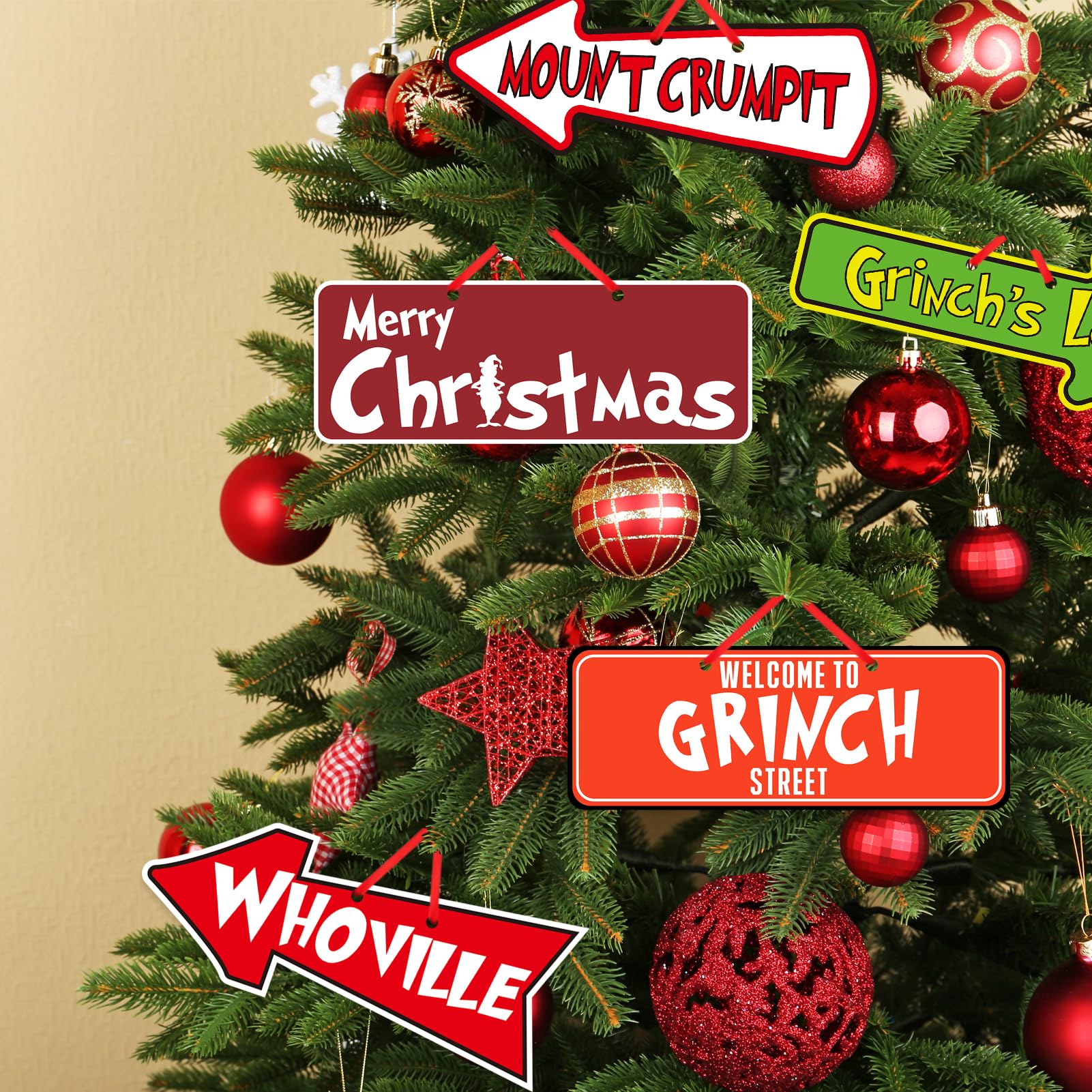 Grinchs Christmas Tree Decorations - 20Pcs Grinchs Christmas Tree Hanging Ornament Holiday Xmas Ornaments Christmas Decor Home Indoors