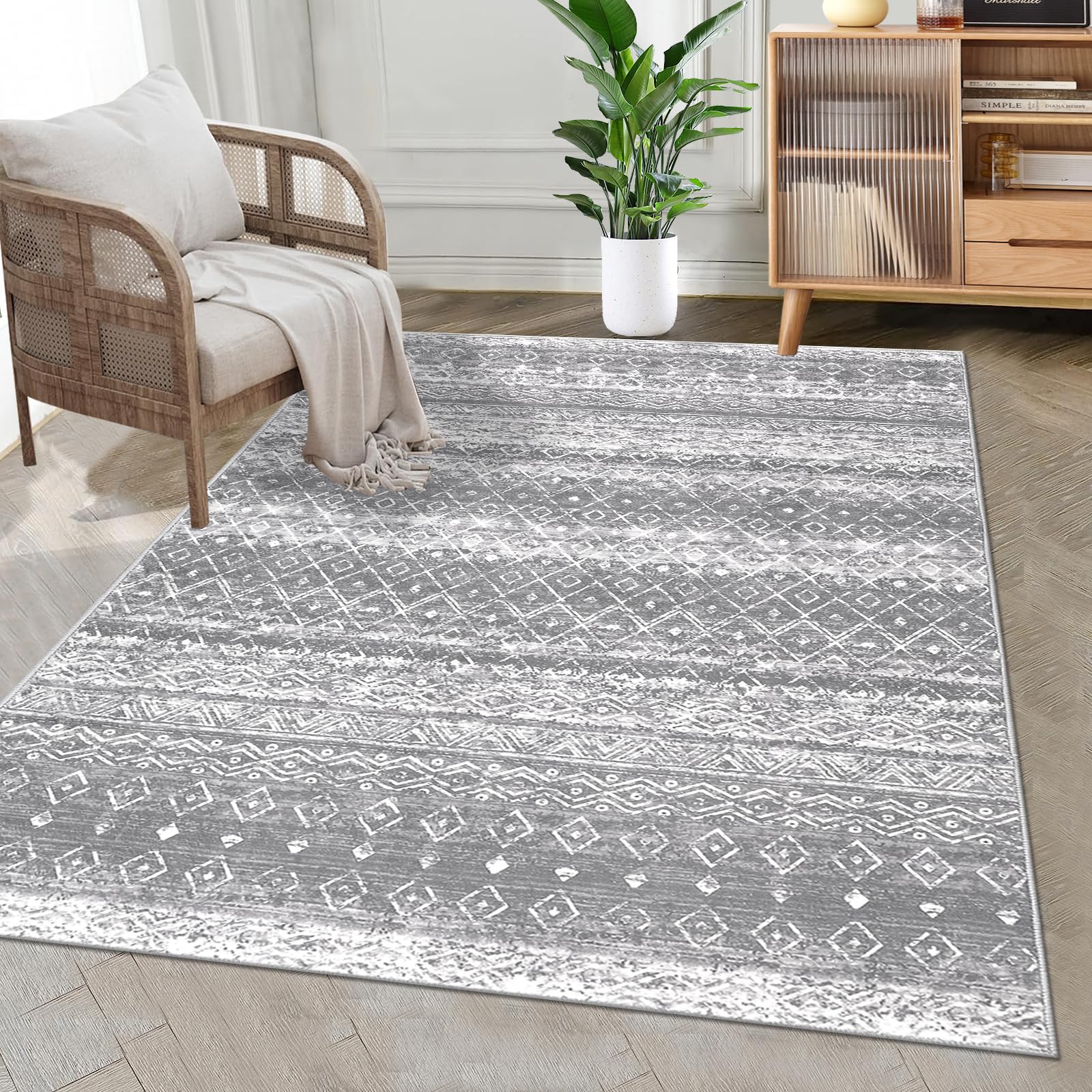 HEBE Washable Area Rug 2x3 Entry Rug Soft Distressed Area Rugs Non Slip Indoor Door Mat Boho Rug Oriental Accent Throw Rug Floor Carpet for Bedroom Kitchen Entryway Bathroom