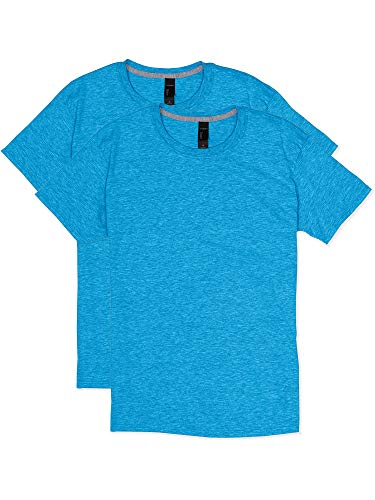 Hanes Men's 2 Pack X-Temp Performance T-Shirt, Neon Blue Heather, XX-Large