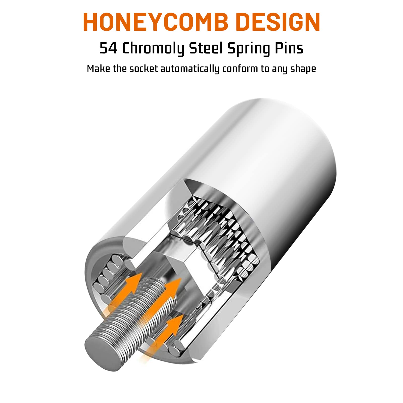 Heywork Universal Socket Tools Gifts for Men Dad, Birthday Gifts Super Socket with Power Drill Socket Adapter, Cool Gadgets for Men/Dad/Women/Husband 1/4"-3/4"(7-19mm)-Gift Box