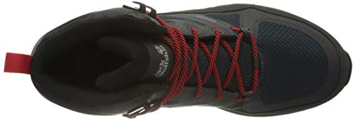 Jack Wolfskin Men's Force Striker Texapore Mid M Hiking Boot, Phantom/Red, 11.5