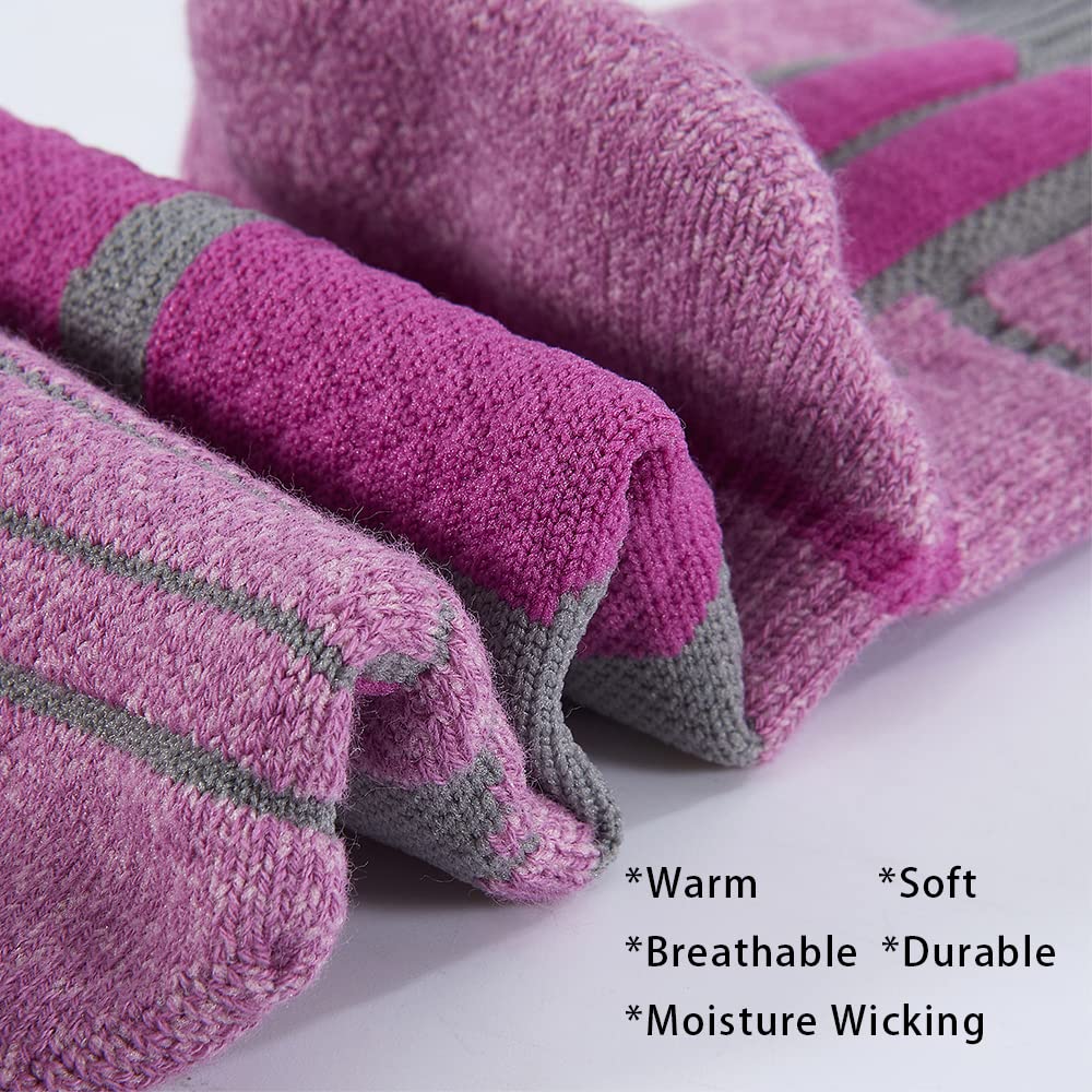 Hiking Socks for Women and Men Moisture Wicking Hiking Outdoor Athletic Thermal Cushion Winter Boot Socks