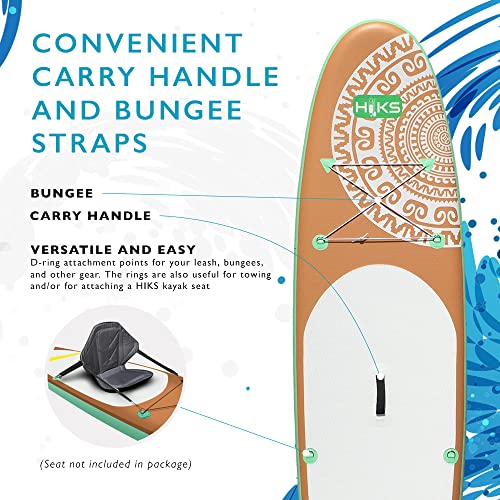 HIKS Maori 11'2" / 3.4m Stand Up Paddle Board SUP Set Inc Paddle, Pump, Backpack & Leash Suitable All Abilities Ideal Beginners Inflatable Paddleboard Kit
