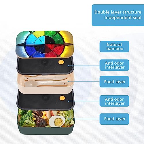Shine In All Directions Adult Lunch Box, Bento Box, With Cutlery Set Of 3, 2 Compartments, Rectangular, Lunch Box For Adults