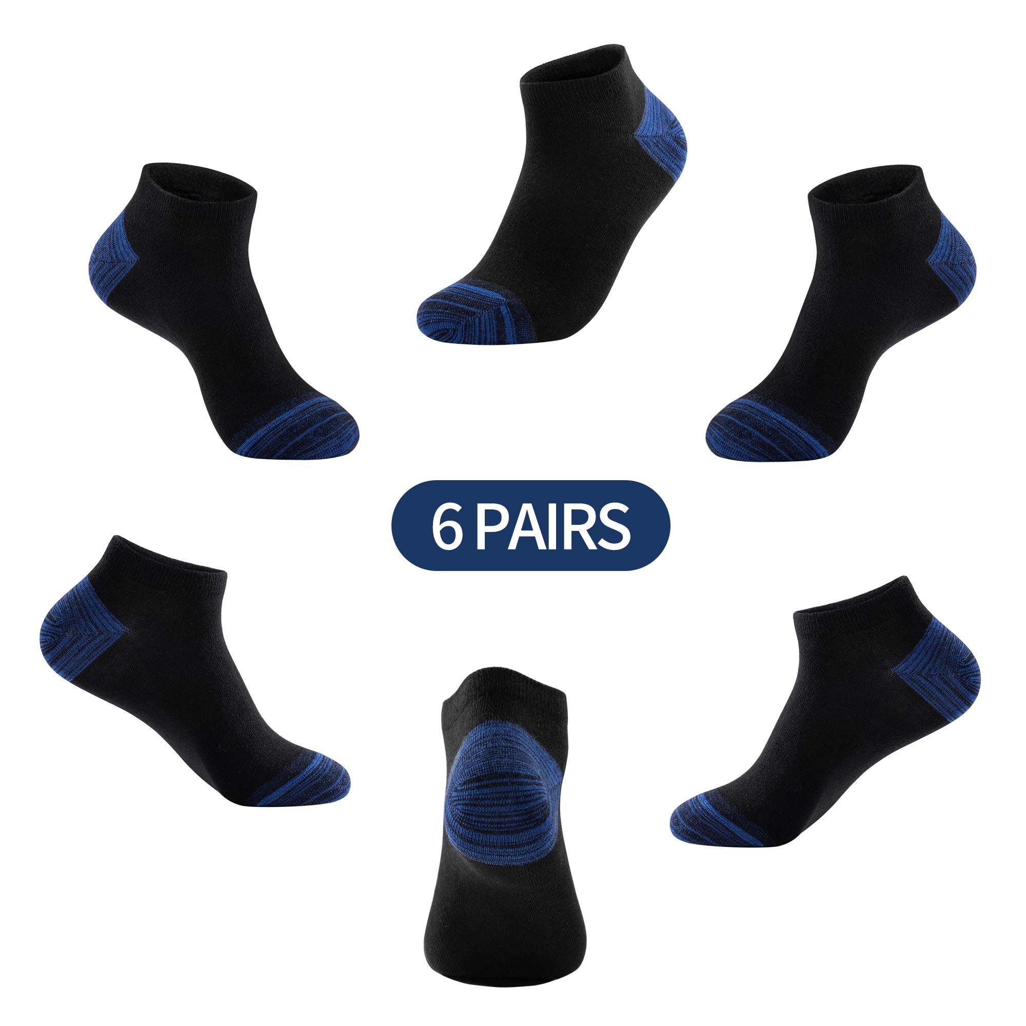 IEOVIEE Women Ankle Athletic Socks Casual Running Low Cut Socks Soft Cotton No Show Sock for US Size 7-12(6 Pairs)