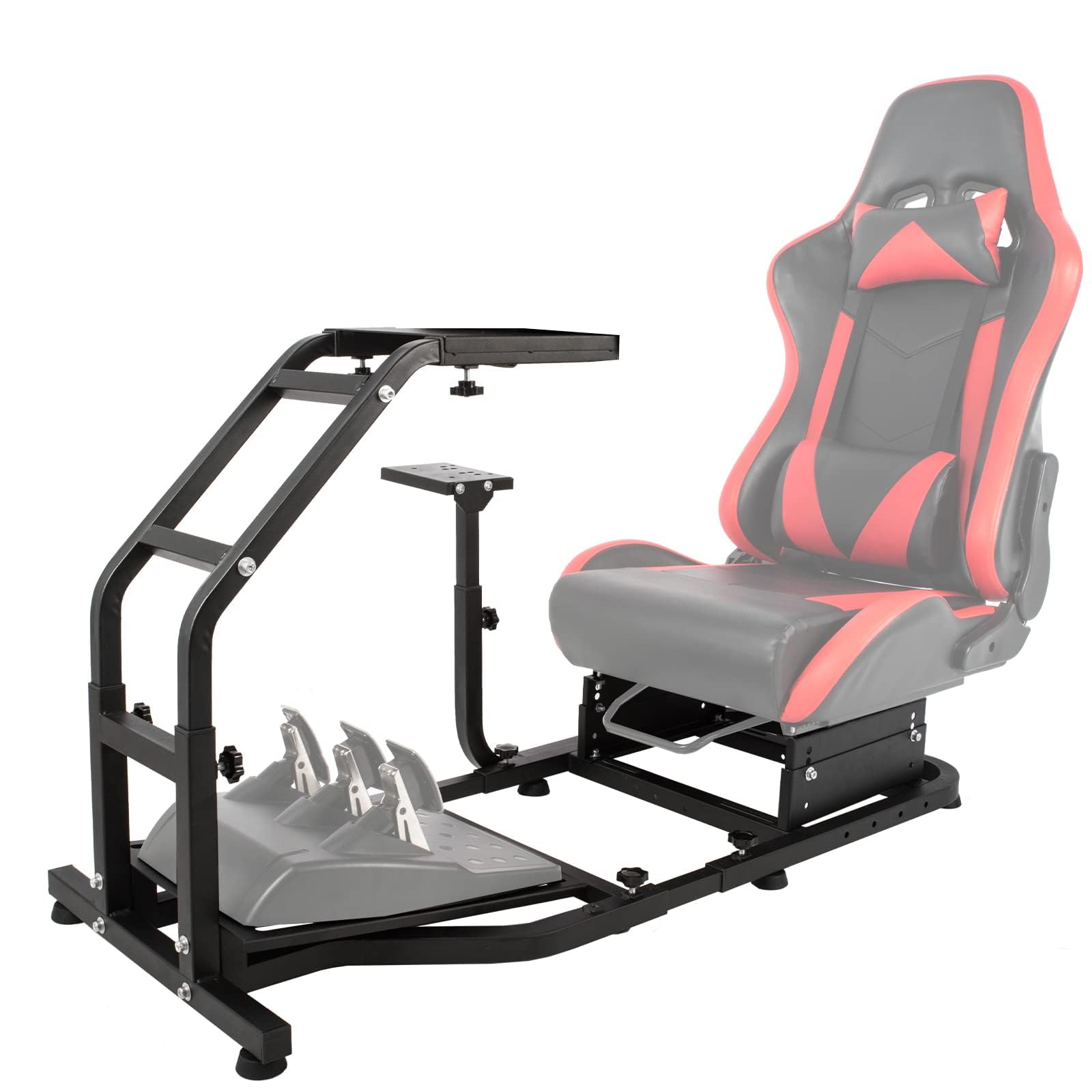 Hottoby Racing Simulator Cockpit Stand Reinforcement Bar Fit for Logitech/Thrustmaster G25 G27 G29 G920 G923 T300RS,Adjustment Sim Bracket,No Steering Wheel,HandBrake,Pedals & Seat