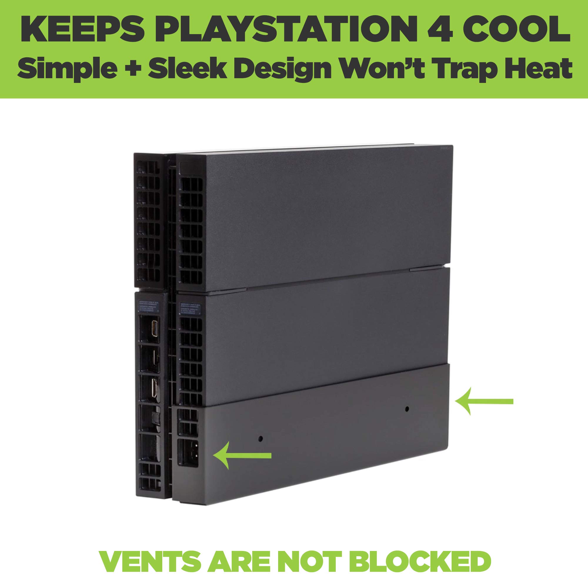 HIDEit Mounts 4 Wall Mount for Original PS4 - Patented in 2016, American Company - Black Steel Wall Mount for PS4 Original to Safely Store PS4 Console Behind TV