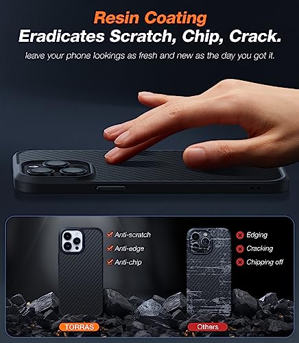 TORRAS 2023 Upgraded MegaMag Shield Designed for iPhone 14 Pro Max Case [Military Grade Drop Tested] [Compatible with MagSafe] for iPhone 14 Pro Max Phone Case [Aramid Fiber Made], Black