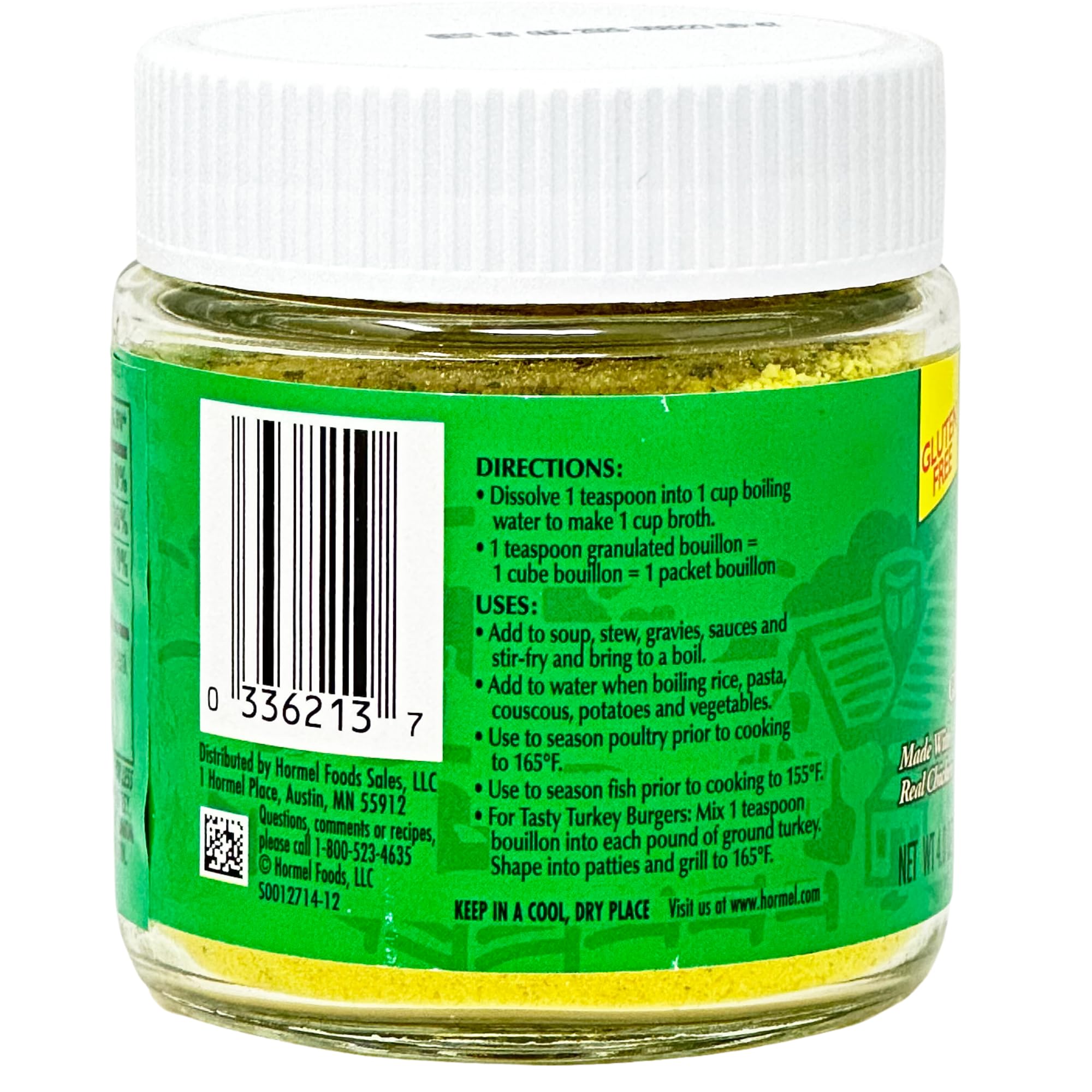 Herb Ox Chicken Bouillon Powder Bundle with - (2) 4oz Jars of Herbox Gluten Free Chicken Bouillon Granules and (1) One Wyked Yummy All in One Measuring Spoon