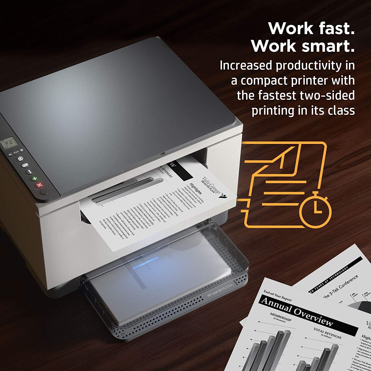 HP Laserjet MFP M234dw All-in-One Wireless Monochrome Laser Printer Print Scan Copy, 30 ppm, 600 x 600 dpi, 8.5" x 14", Auto Duplex Printing- WULIC Printer Cable