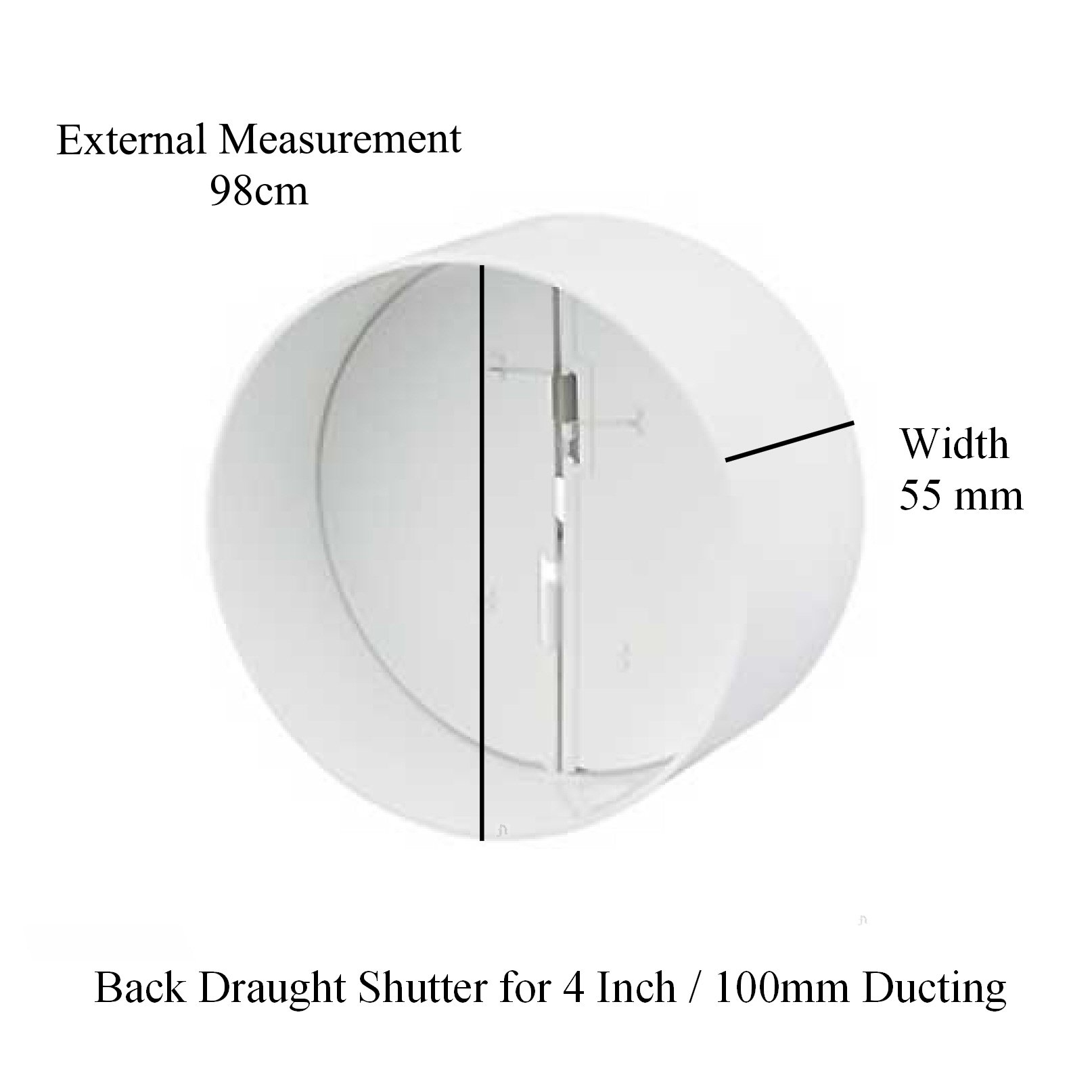 Home Smart White Square Air Extractor Vent & Back Draught Ducting Shutter 4 Inch by SmartHome