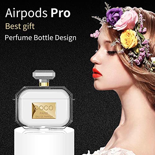 Wireless Case for AirPods Pro Cute Case with Keychain, Fur Ball Soft Silicone Protective Anti-Slip Case Cover, Shockproof Anti-Dropping Cases Compatible with Airpods Pro