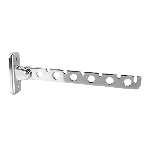 WODMB 6 Holes Drying Rack Wall Mounted Clothes Folding Hangers Laundry Storage Supplies Clothes Indoor Space Saving Stainless Steel