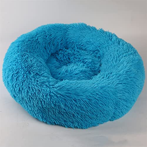 WXBDD Super Soft Fluffy Comfortable for Large Dog House Bed Cats Cushion Bed Winter Warm Sofa Pet Kennel (Color : Blue, Size : 70cm)