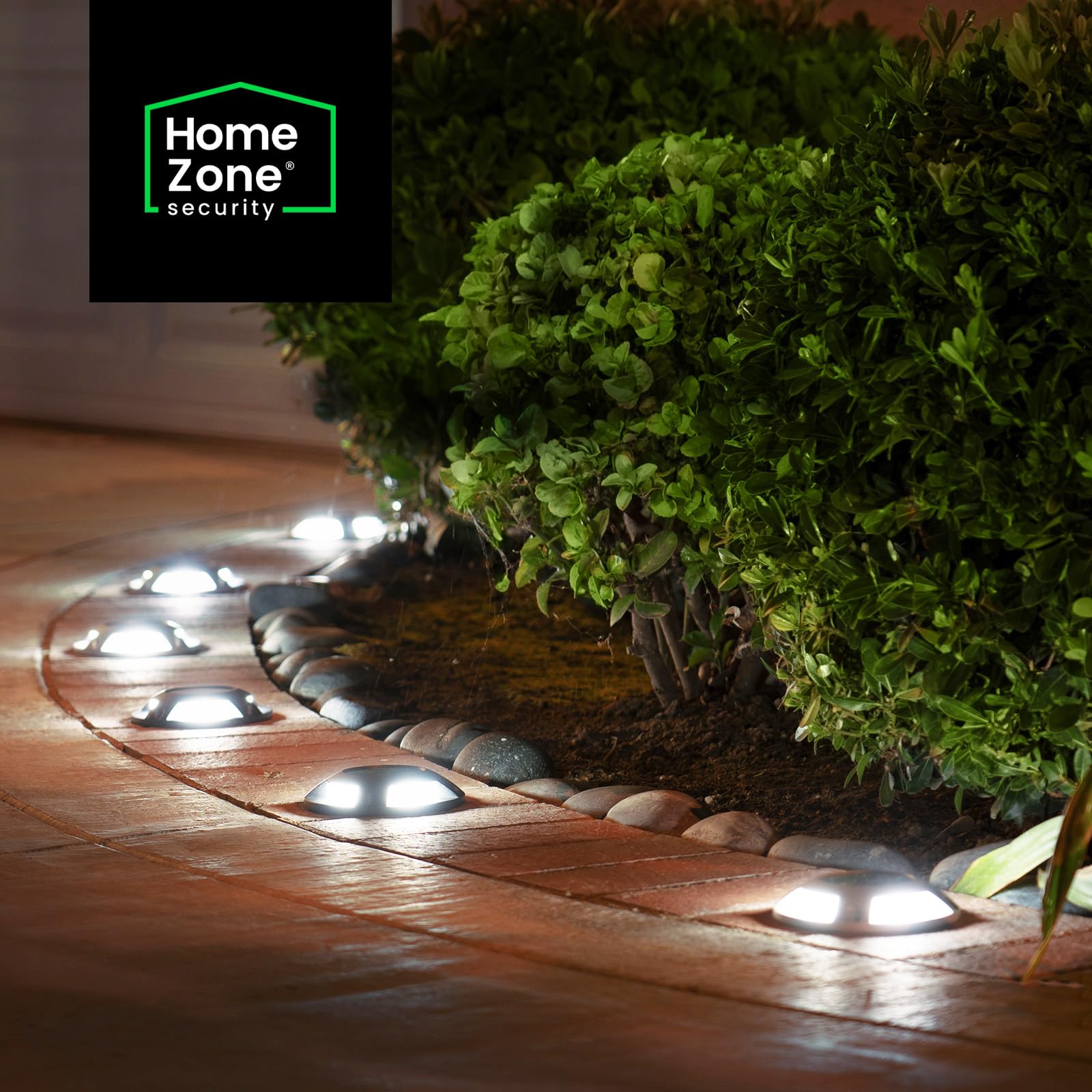Home Zone Security Solar Deck Lights - Outdoor Solar Dock and Driveway Path Lights, Weatherproof with No Wiring Required, Silver (4-Pack)