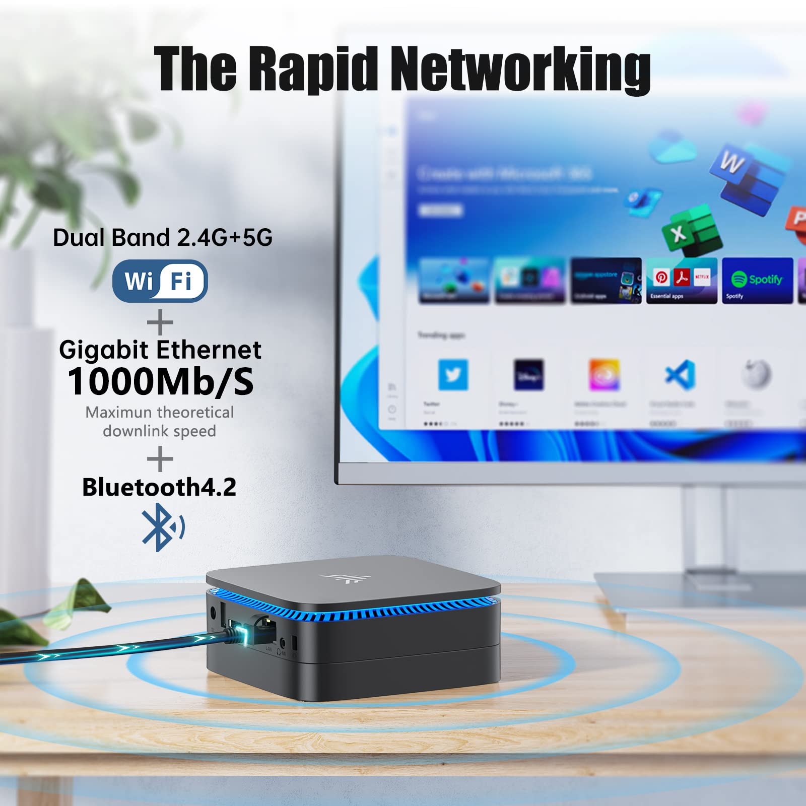 KAMRUI Mini PC, AK1PRO 16GB RAM 512GB SSD Mini Computer Intel Celeron N5105 Processor Quad Core Micro Computer 4K, Support 2.5-inch SSD, 2.4G/ 5.0G WiFi