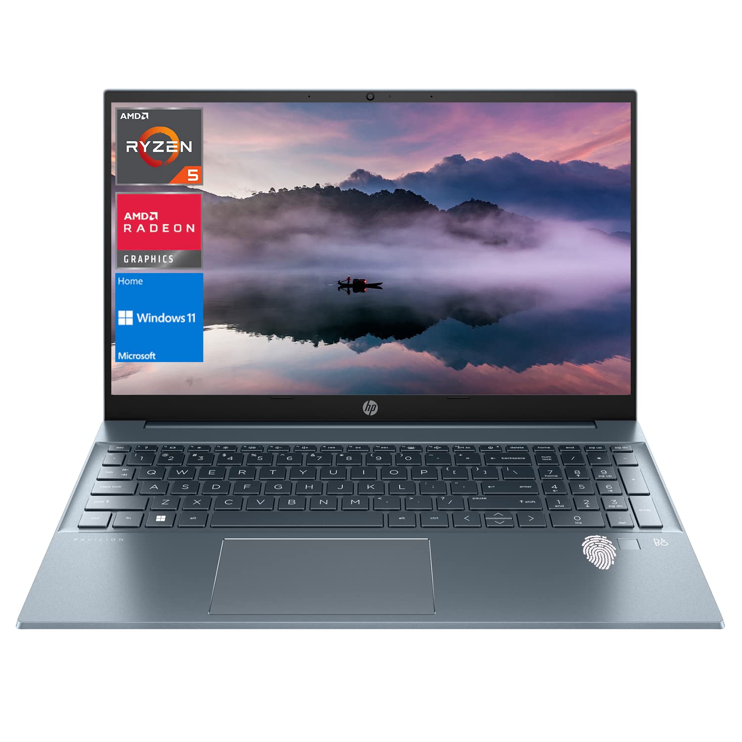 HP 2023 Newest Pavilion Laptop, 15.6” FHD Display, AMD Ryzen 5 5625U Processor, 32GB RAM, 1TB PCIe SSD, Backlit Keyboard, Fingerprint Reader, Wi-Fi 6, HDMI, Windows 11 Home, Blue