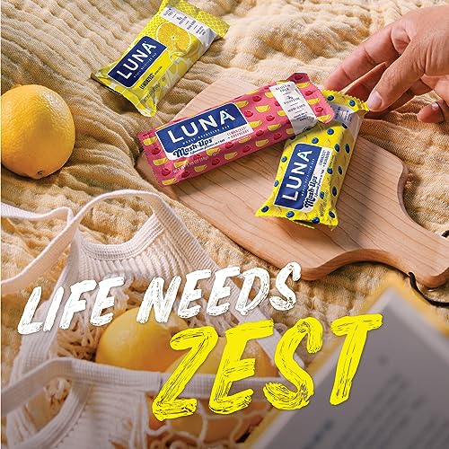 LUNA Bar - LemonZest Flavor - Gluten-Free - Non-GMO - 7-9g Protein - Made with Organic Oats - Low Glycemic - Whole Nutrition Snack Bars - 1.69 oz. (12 Pack)