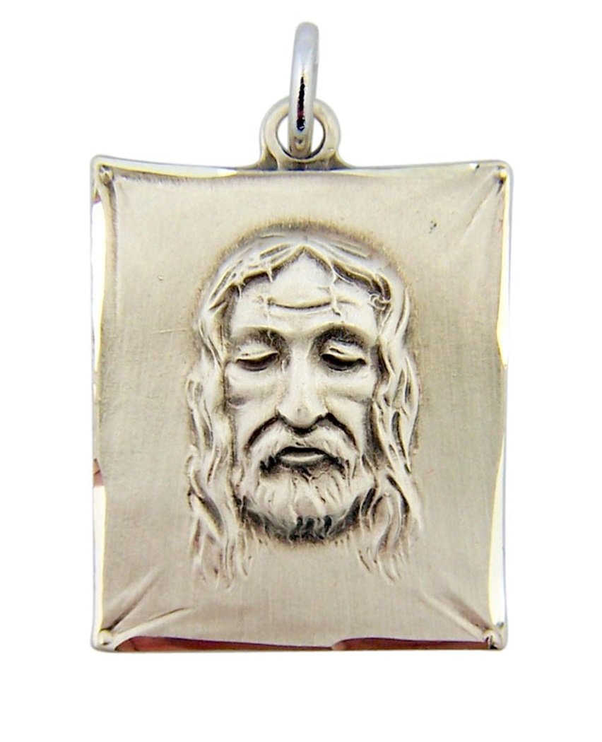 HMHReligiousMfg Sterling Silver Shroud of Turin Face of Jesus Medal, 15/16 Inch