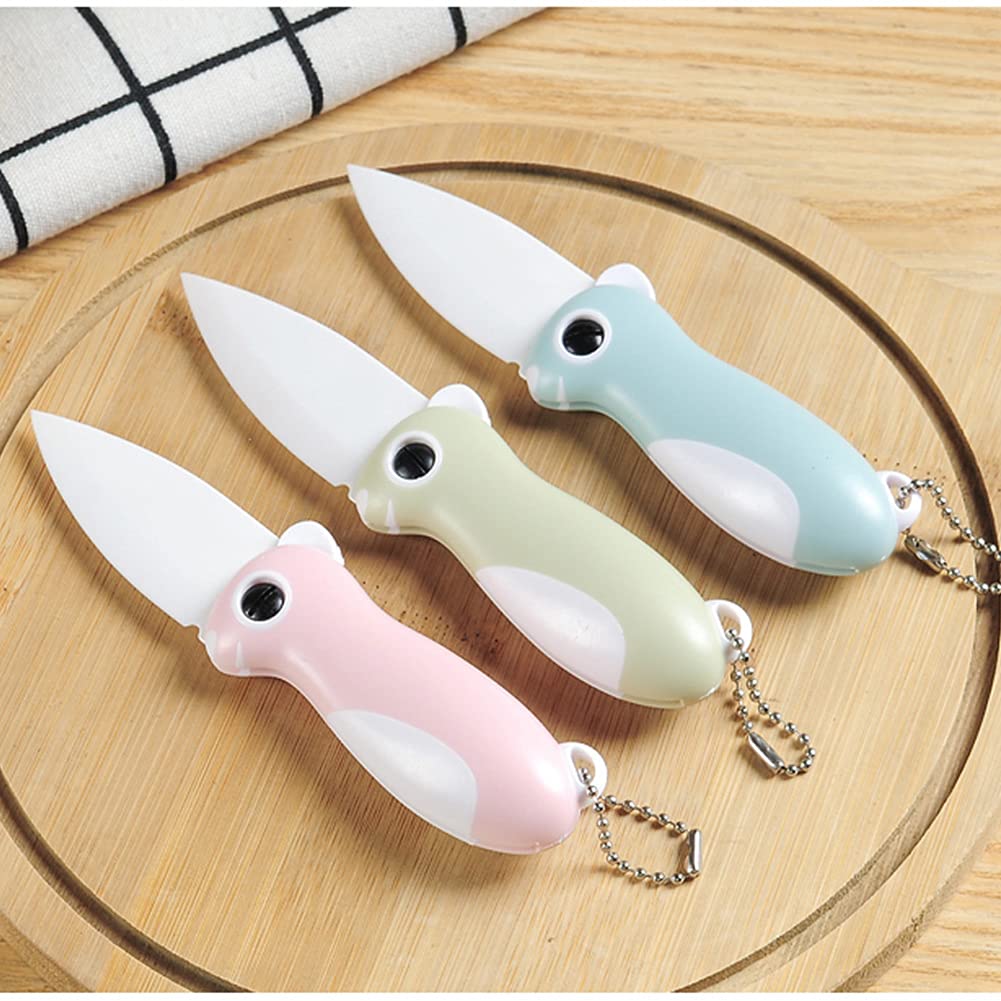 Hidoer Ceramic Paring Knife, Pocket Knife Folding Knife, Super Sharp Blade only 2.3 inch, Fruit Peeling Vegetable Cutting, Easy-to-Carry (Blue)