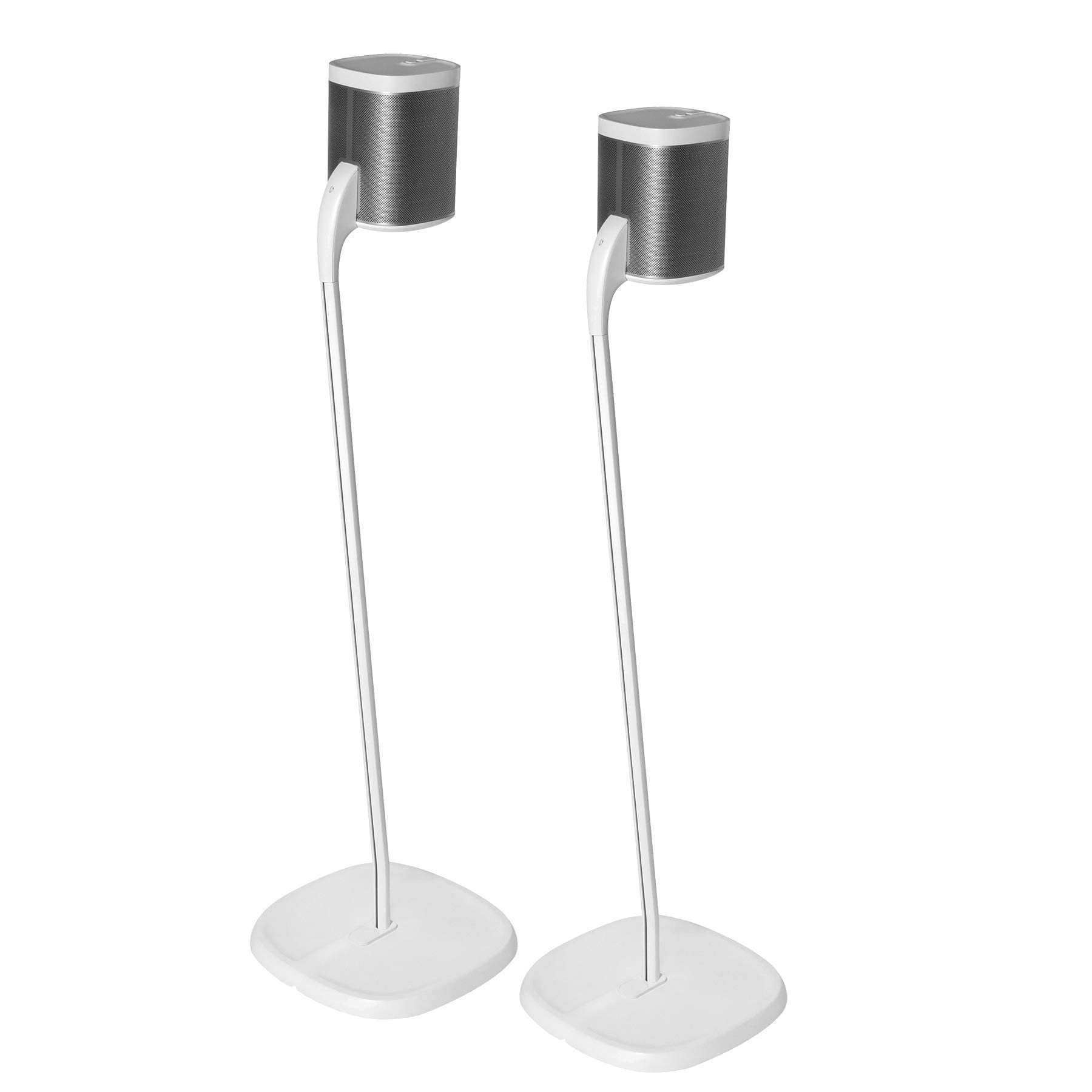 GT STUDIO Sonos Speaker Stands for Sonos One, One SL, Play:1, Play:3, Premium Design Improves Surround Sound, Heavy Base, Complete Cord Concealment - (Pair, Black)