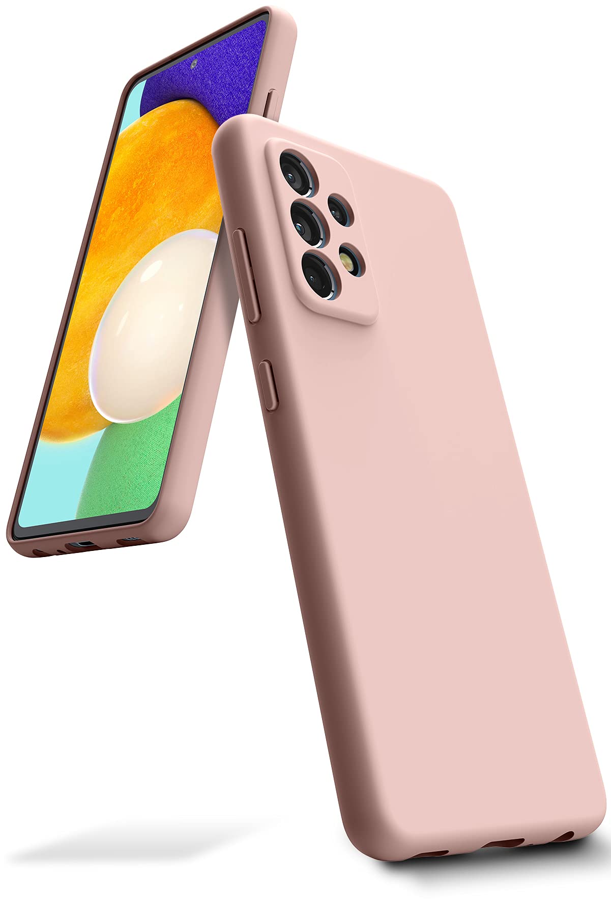 GOOSPERY Liquid Silicone Case for Galaxy A52 (4G/5G) Silky-Soft Touch Full Body Protection Shockproof Cover Case with Soft Microfiber Lining - Pink Sand
