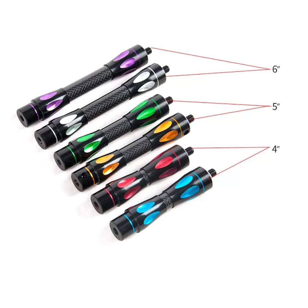 HNZMDY Archery Bow Stabilizer Set 30/10/5 inch Carbon Fiber Bow Stabilzer Shock Absorber Balance Bar Stabilizer System for Recurve Bow and Compound Bow Hunting Shooting (Silver/PR633)