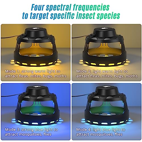X-PEST Flea Traps for Inside Your Home, USB Rechargable Flying Insect Trap Indoor for Fleas Gnats Flies Moth Mites Bugs Fruit Flies Mosquitoes with 10 Refills