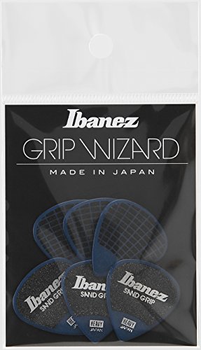 Ibanez PPA16HSG Wizard Series, Sand Grip Picks 6 Pack 1.0mm (PPA16HSGDB),Dark Blue