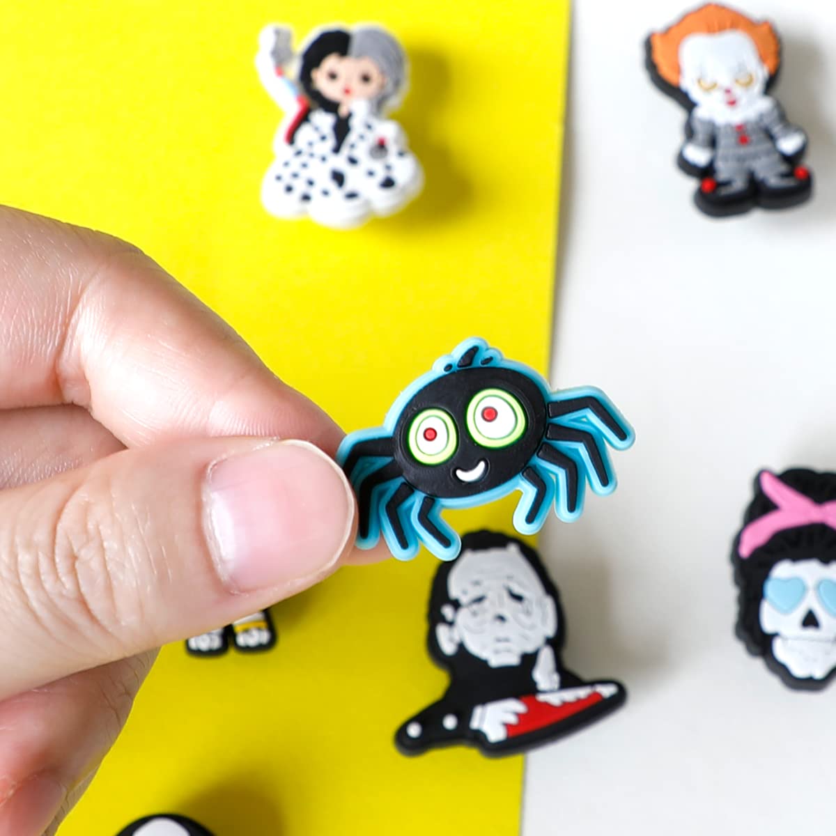 Halloween Shoe Charms 45 PCS Horror Charms,Horror Movie Charms,Scary Charms Gifts,Pumpkin,Michael Myers,Gothic,Witch,Teens/Childs Accessories Charms
