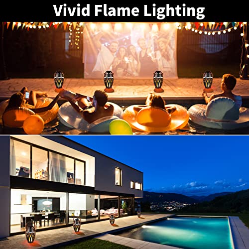 Vanten Outdoor Bluetooth Speakers, Bluetooth 5.0 Led Flame Speaker, IPX5 Waterproof Flame Torch Atmosphere Speaker, Patio Speakers Gifts for Men Women, Decorations for Party Garden Home