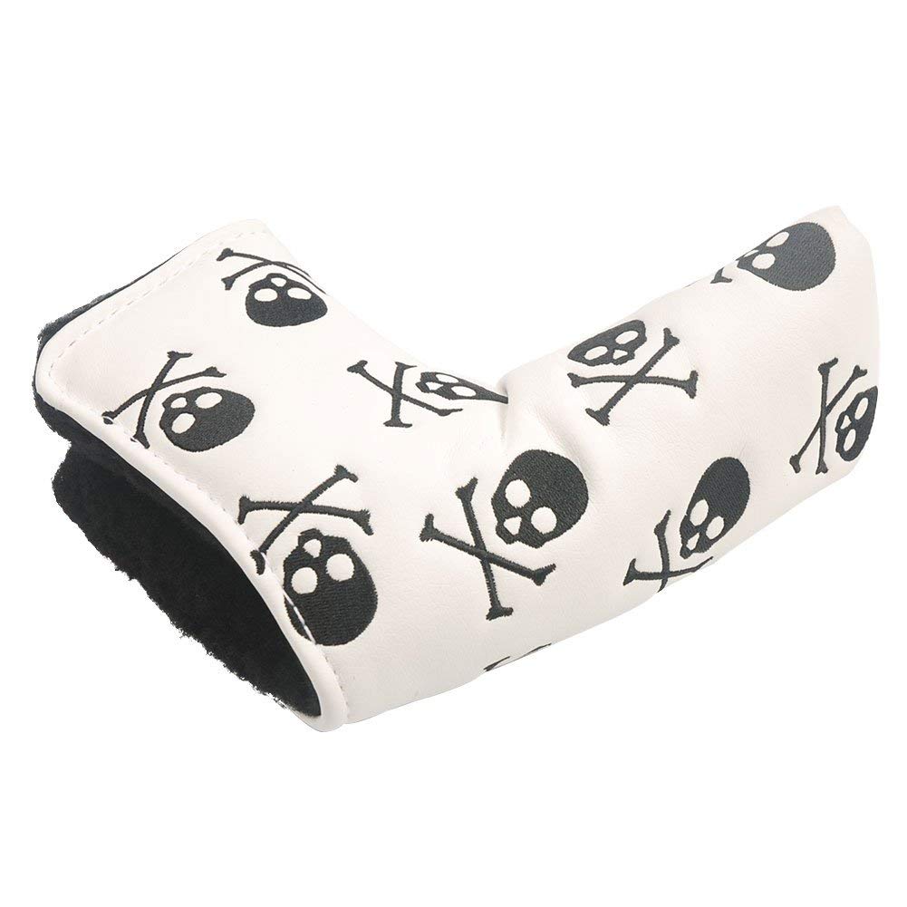 HIFROM Skull Bones Golf Putter Head Cover Headcover Compatible with Odyssey Blade (for Blade Putter)