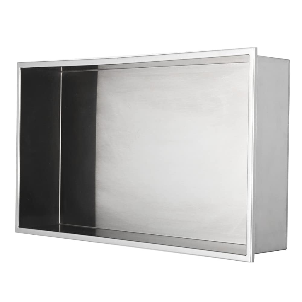 Supllueer Stainless Steel Shower Niche 24" X 12",No Tile Needed Recessed Shower Shelf,Recessed Niche Shower Niche for Bathroom Storage Over Mount Installation