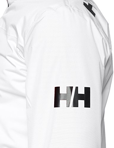 Helly Hansen Men's Crew Hooded Midlayer Fleece Lined Waterproof Raincoat Jacket, 001 White, XX-Large