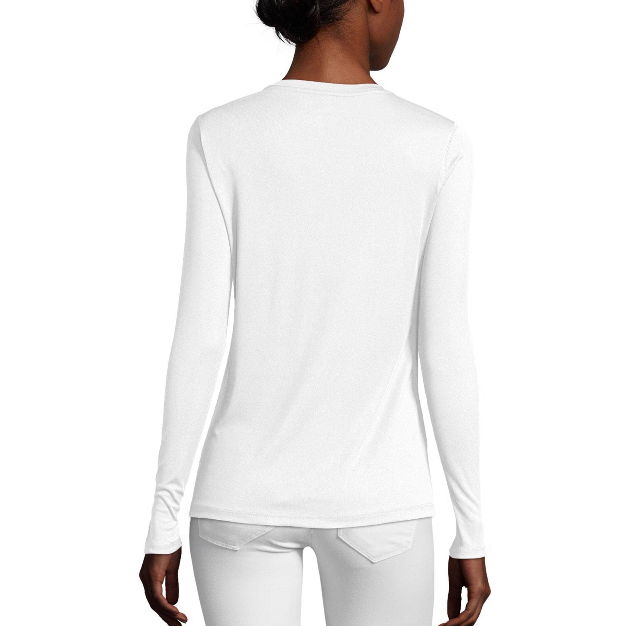 Hanes womens Sport Cool Dri Performance Long Sleeve T-shirt Shirt, White, Medium US