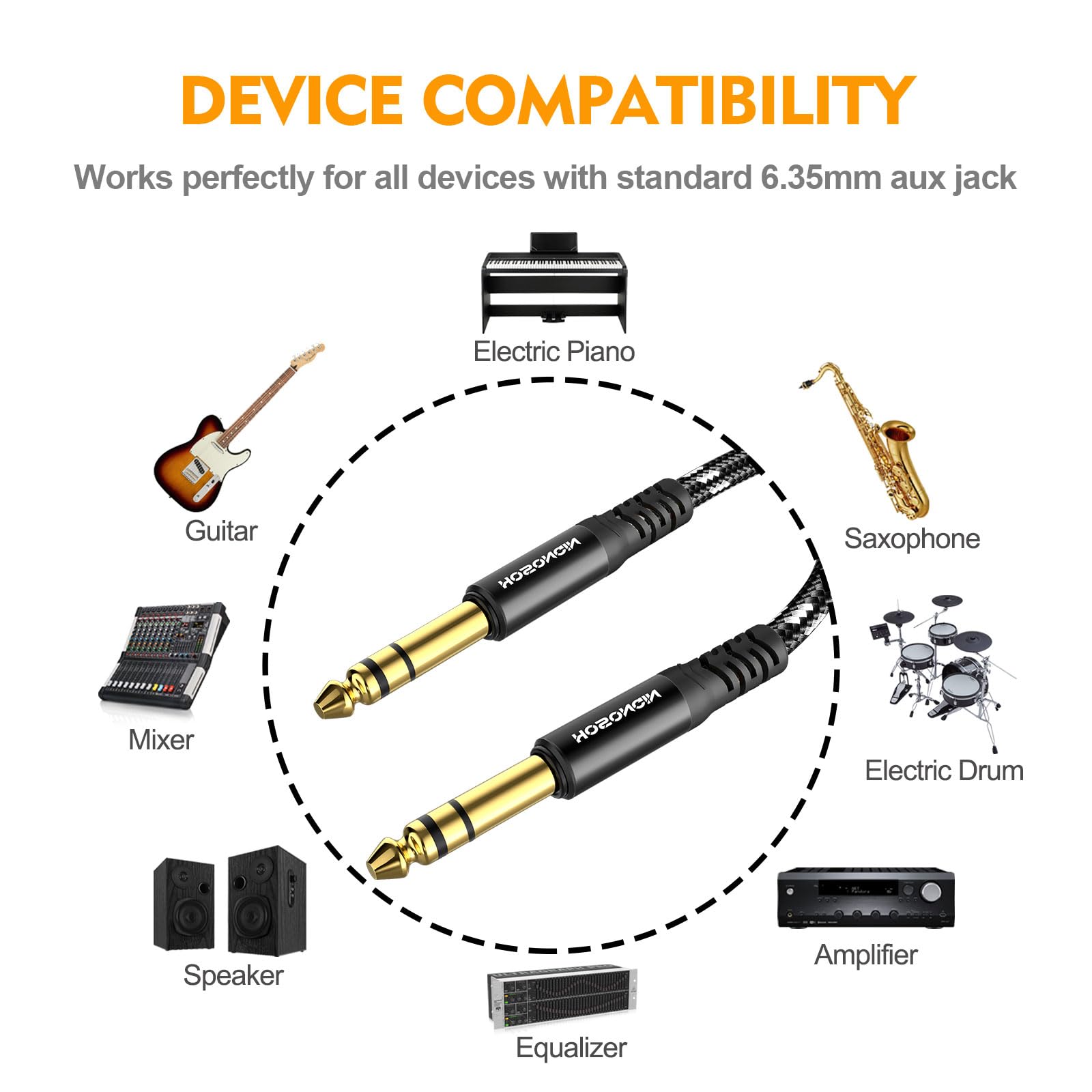 HOSONGIN XLR Female to 1/4 TS Unbalanced Microphone Cable, Quarter inch (6.35mm) TS Mono Jack Unbalanced Interconnect Mic Cord - 6.6 Feet