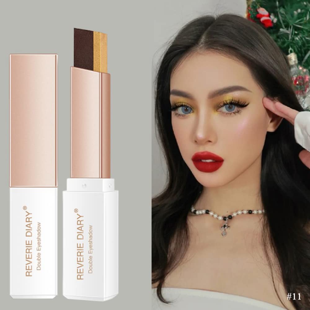 REVERIE DIARY 3PCS Eyeshadow Stick and Eyeliner Pen Two Colors In One Swipe for 3 Seconds Eye Makeup, Waterproof and Long Lasting Eye Shadow Pencil, Hypoallergenic Cream Eyeshadow