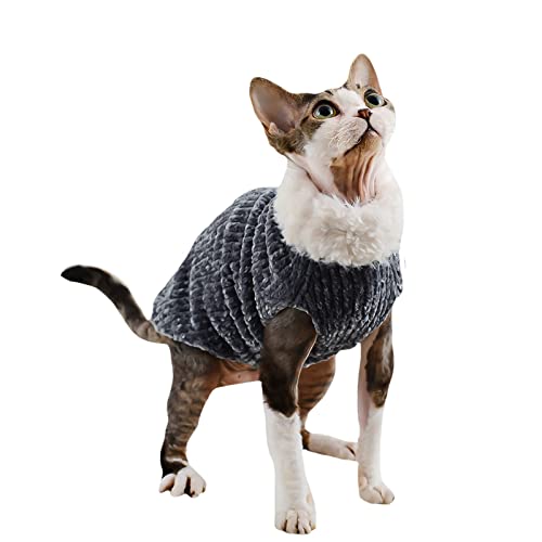Toysructin Hairless Cat Turtleneck Sweater for Small Medium Cats Dogs, Winter Warm Cat Pullover Shirt Coat Soft Skin-Friendly Vest Sweaters, Pet Kitten Clothes Jumpsuit Shirts for Sphynx, Cornish Rex