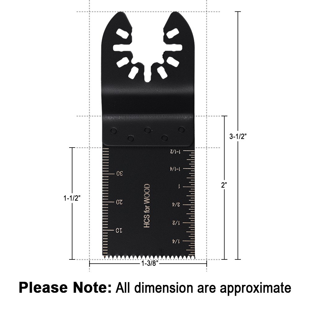 HIFROM Wood/Metal Oscillating Multitool Saw Blade Set Compatible with Fein Multimaster，Porter Rockwell Cable,Bosch Craftsman,Ridgid,Makita Milwaukee,Chicago 14 pcs