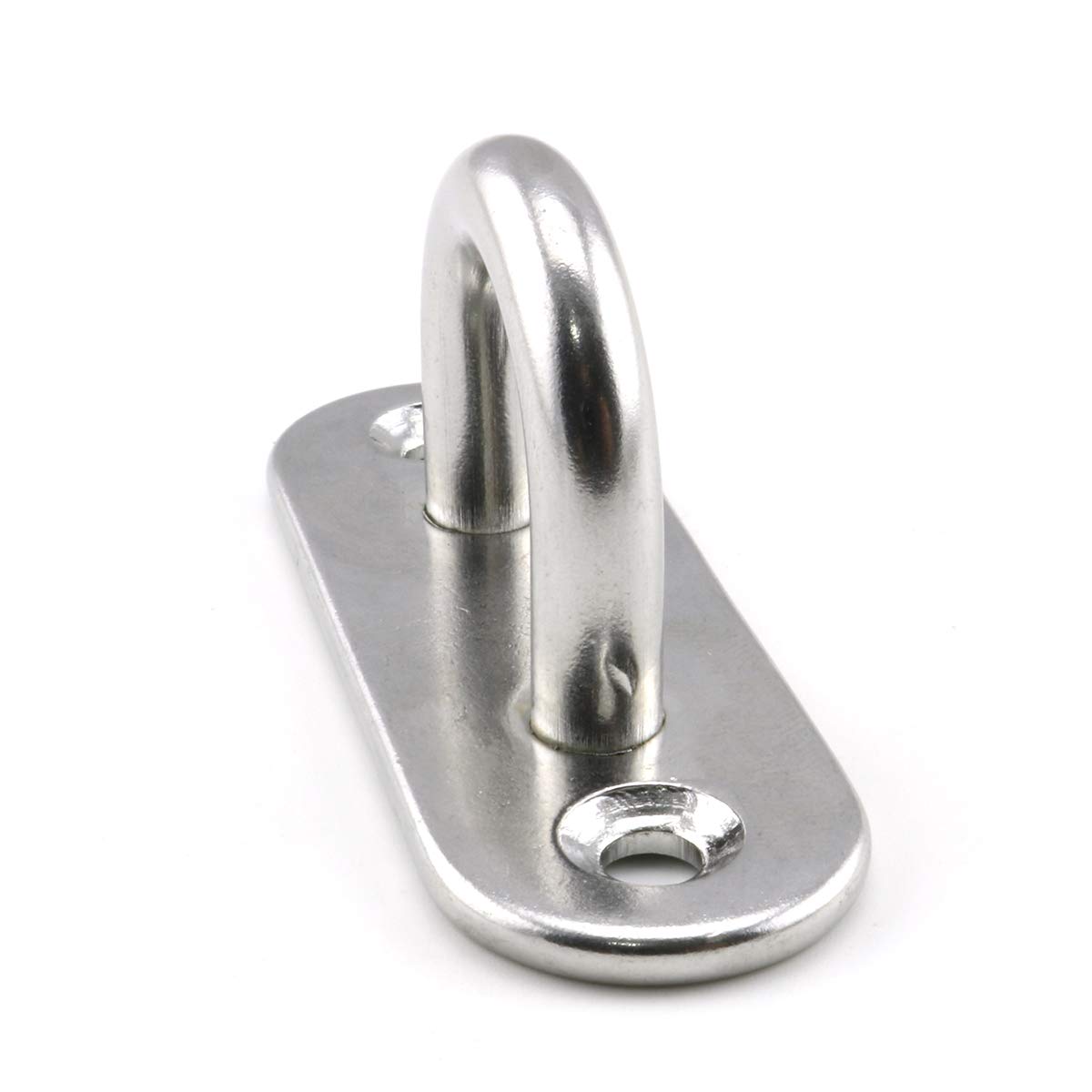 heyous 4pcs M6 Oblong Pad Eye Plates Ceiling Wall Mount U Hook Anchor Hanger Stainless Steel Staple Ring Hook Boat Yacht Shade Sail Tie Down Rigging
