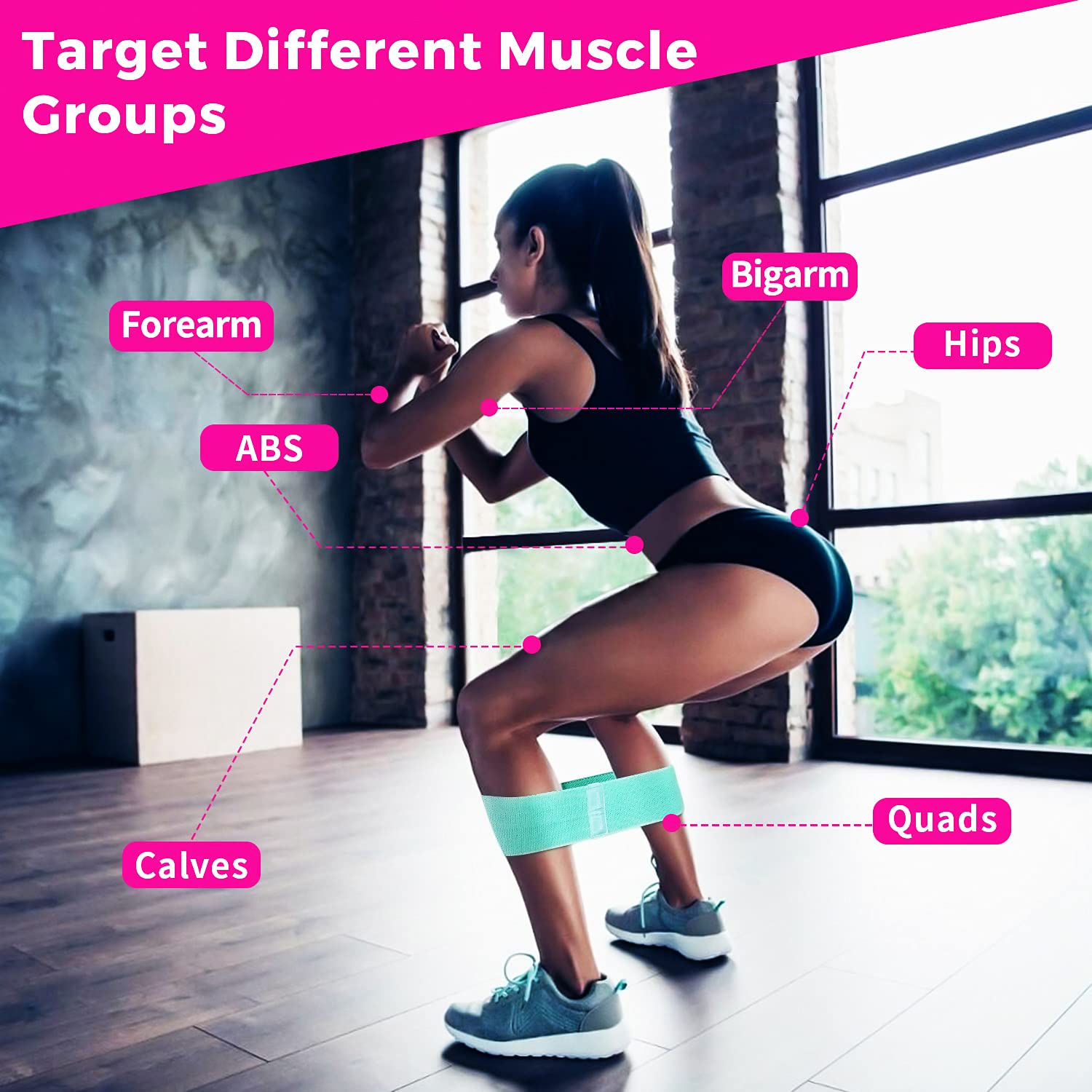 HOSLAFON Resistance Bands Set Exercise Workout Fitness Booty Bands for Working Out Resistance Loops Bands for Women Elastic Bands for Exercise Pull up Assistance Bands Stretch Bands Stretching Strap