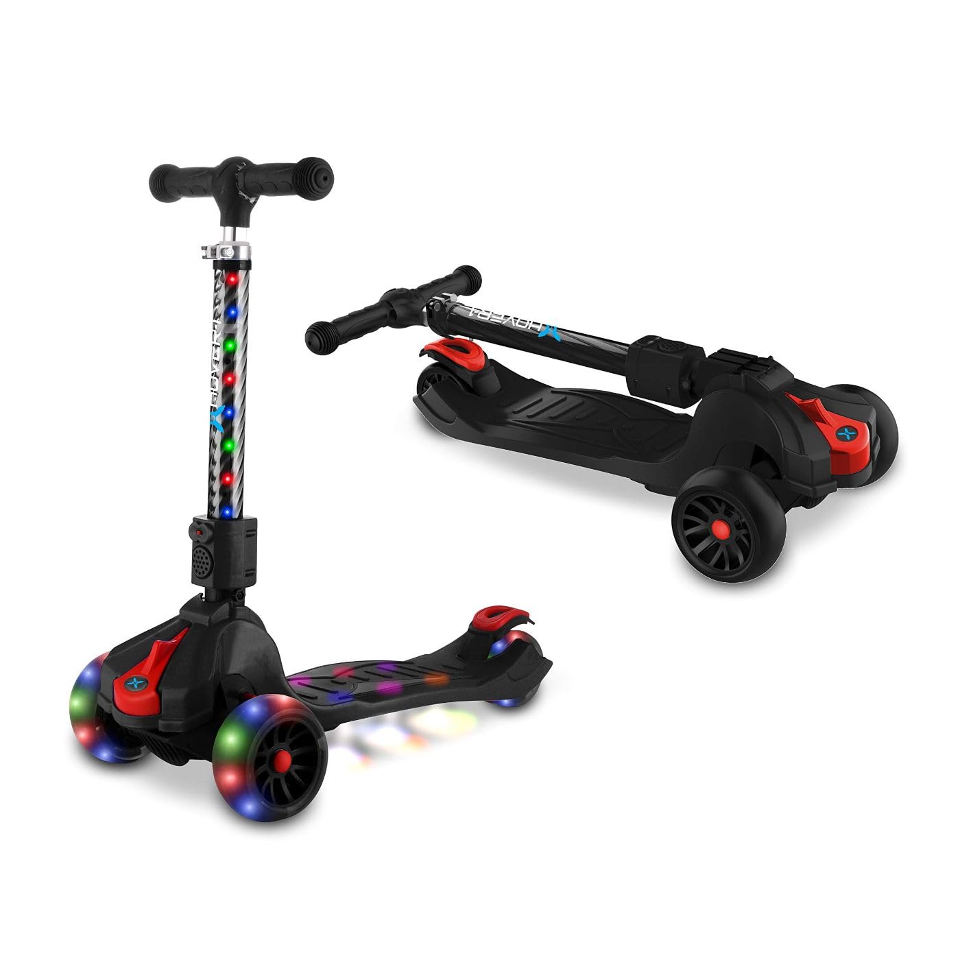 Hover-1 Ziggy Folding Kick Scooter for Kids (5+ Year Old) | Features Lean-to-Turn Axle, Solid PU Tires & Slim-Design, 110 LB Max Load Capacity, Safe, Pink