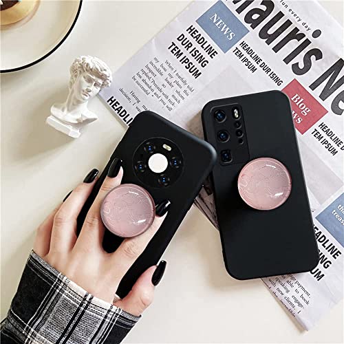 WUYULB Clear Glitter Pink Rose Gold Marble Design Expandible Collapsible Mobile Phone Grip Cell Phone Stand Holder for Smartphones Cellphone Accessory