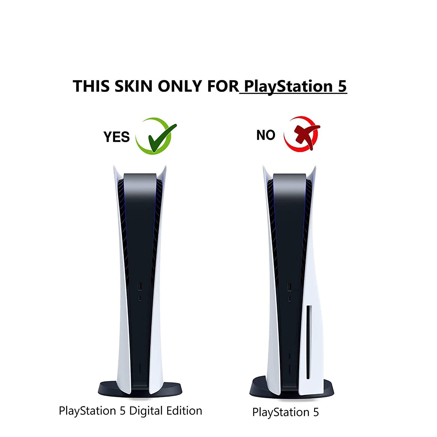 JAEES PS5 Digital Edition Console and Controller Skin Vinyl Sticker Same Decal Cover Quality for Cars. Durable, Scratch Resistant, Bubble-Free, Compatible with Playstation 5 (A)