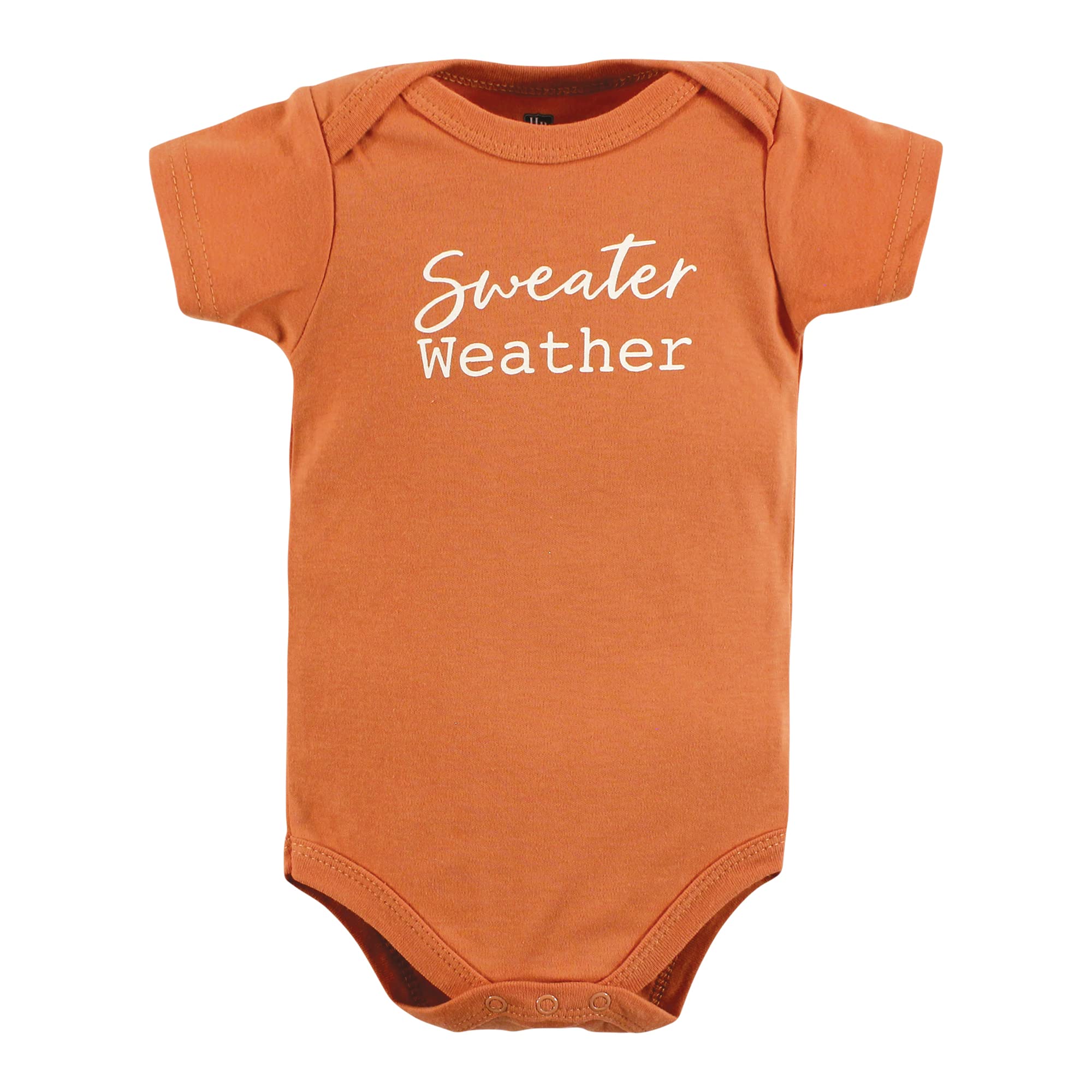 Hudson Baby Unisex Baby Cotton Bodysuits, Happy Fall, 6-9 Months