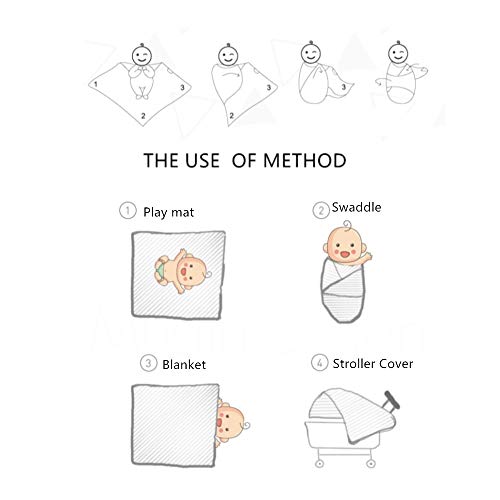 Karitree 2pcs Muslin Swaddle Blankets - Neutral Receiving Blankets - Bamboo and Organic Cotton Baby Blankets for Boy or Girl