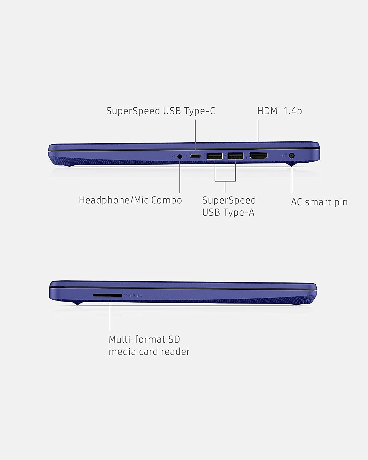 HP 14 Laptop, Intel Celeron N4020, 8GB RAM, 64 GB Storage, 14-inch HD Touchscreen, Intel UHD Graphics 600, Windows 11, Thin & Portable, 4K Graphics, One Year of Microsoft 365, Indigo Blue