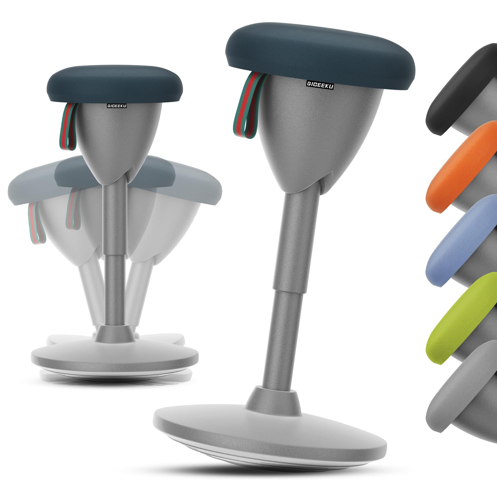 Wobble Stool Standing Desk Stool, Adjustable Height Active Standing Desk Chair for Office Desks and Classrooms, 360° Balance Stool with Rocking Motion, Non-Slip Base, Portable Stools & Easy Assembled